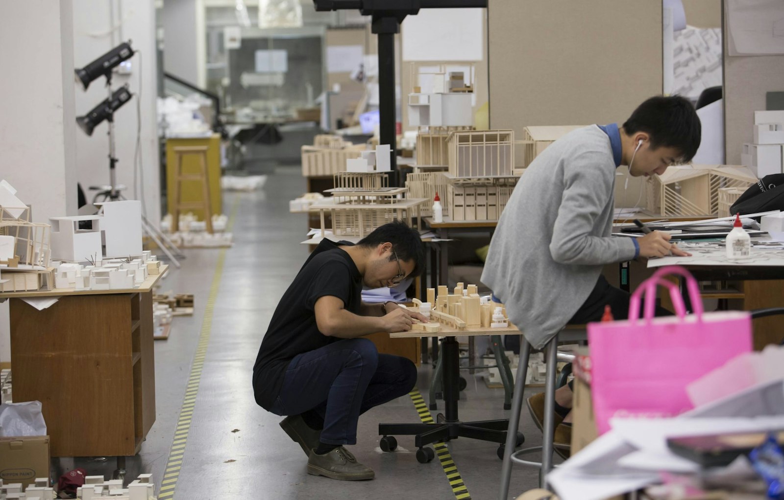 MArch students working at the Design Studio