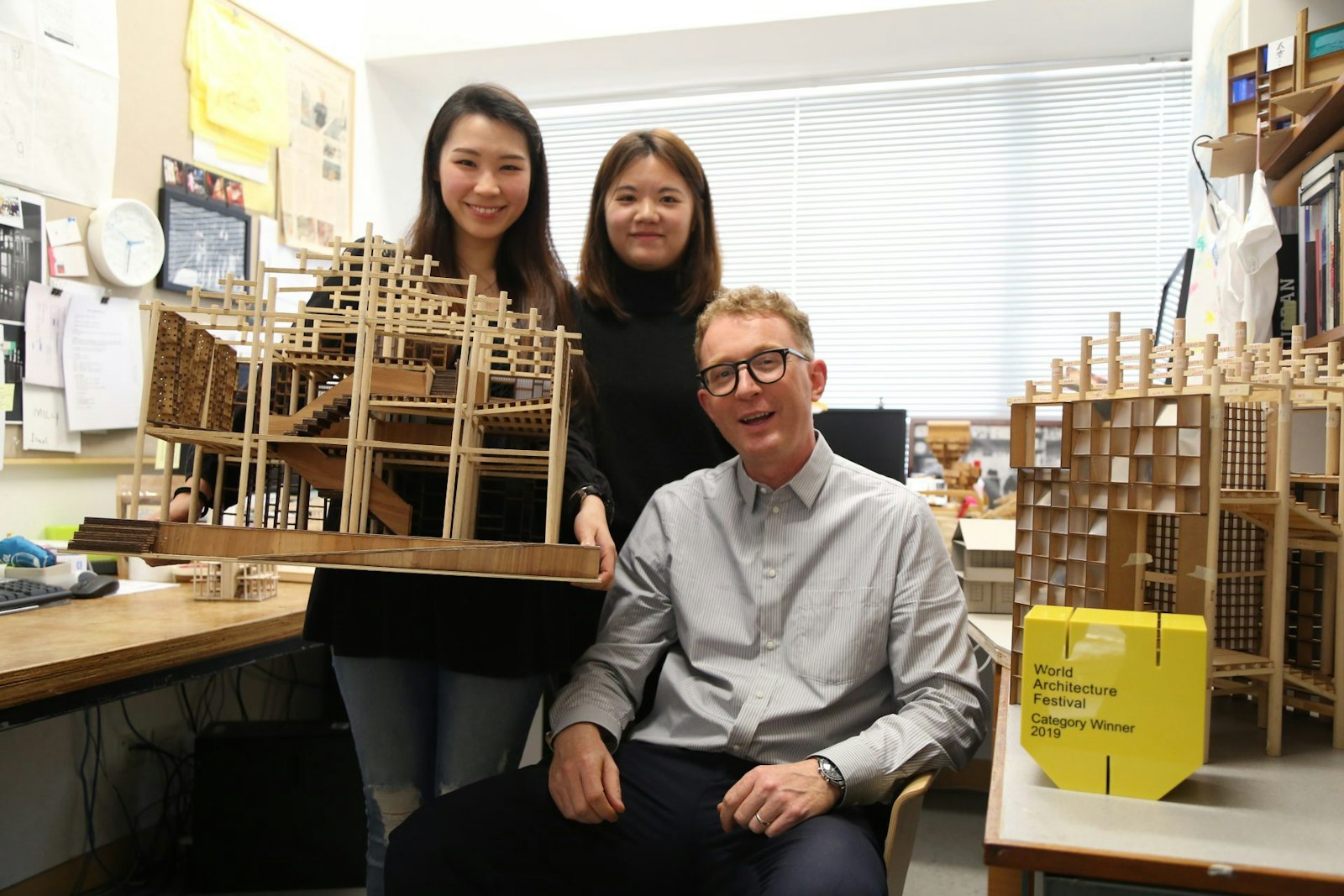 Peter and his team - Beryl Wong (left) and Milly Lam - at Condition_Lab